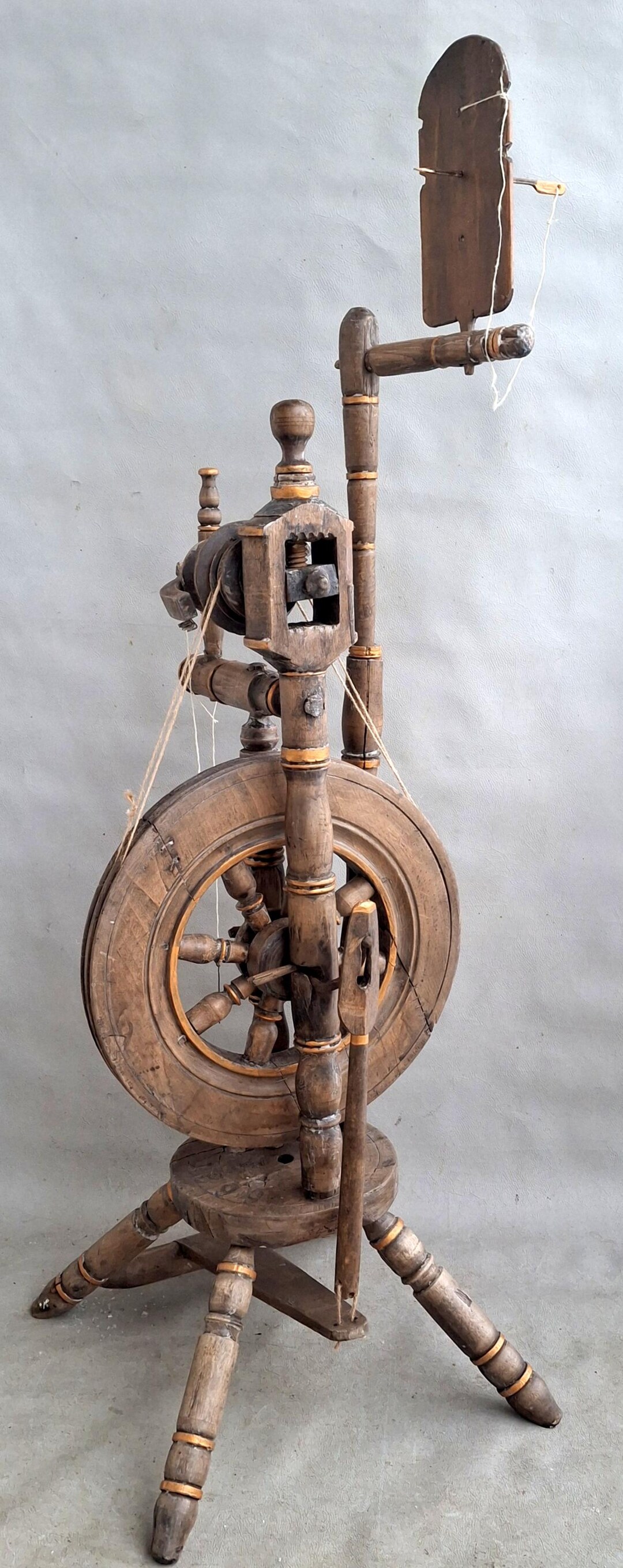 Old ANTIQUE Hand Made Primitive Spinning Wheel / 1899 - Etsy