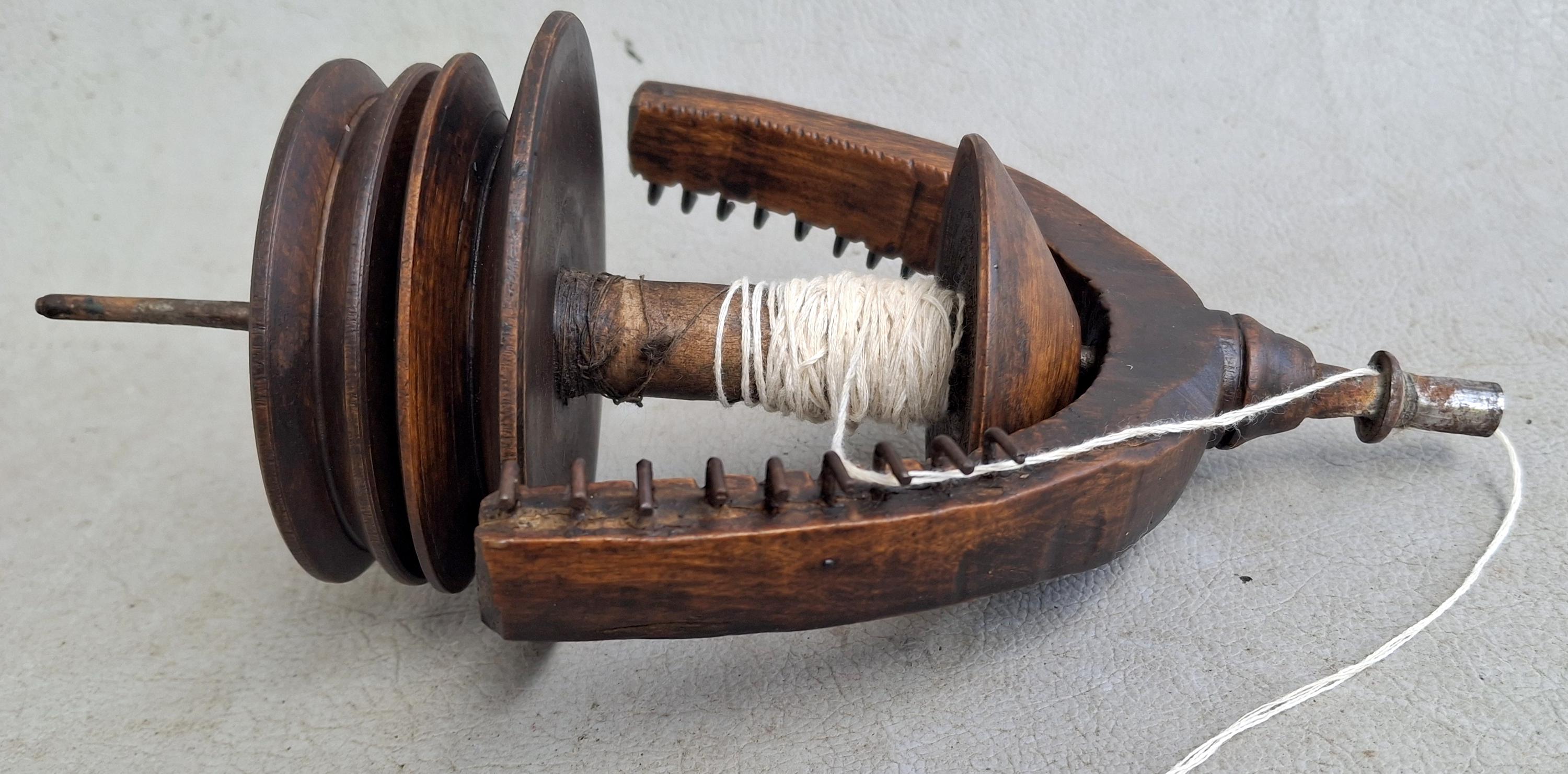 Antique Wooden Spinning Wheel Small Spool Flyer - Etsy