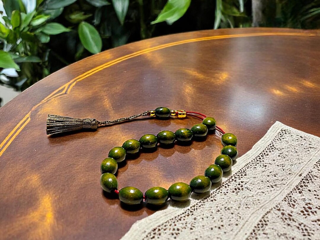 Handmade Greek Komboloi | Wood Worry Beads With Tassel | EDC Fidget Toy ...