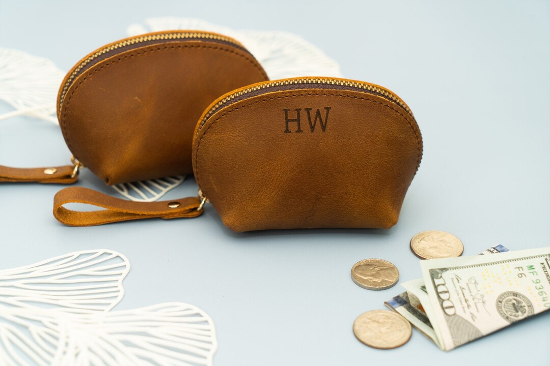 Christmas Gift, Coin Pouch, Natural Leather Coin Pouch, Leather Coin ...