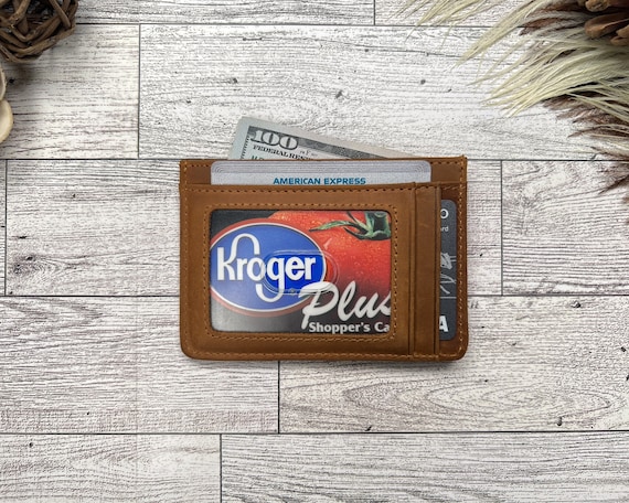 Slim Wallet With ID Window Minimalist Wallet Anniversary - Etsy