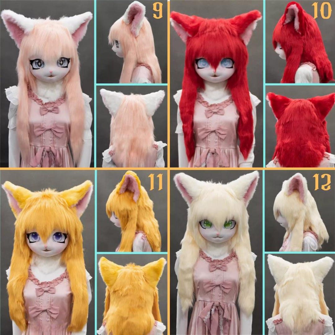 Fursuit Mask, Fursuit Paws, Furry Mask ,anthrocon Accessory, Handmade ...