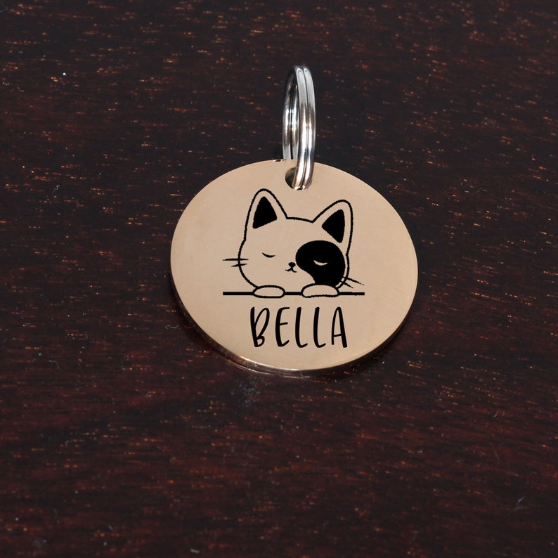 Cat ID Tag tiny Cat Name Tag Cat Tags Kitten Tags Laser - Etsy