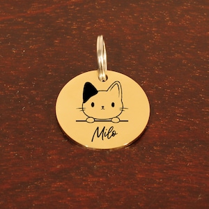 Cat ID Tag ,tiny Cat Name Tag, Cat Tags, Kitten Tags, Laser Engraved ...