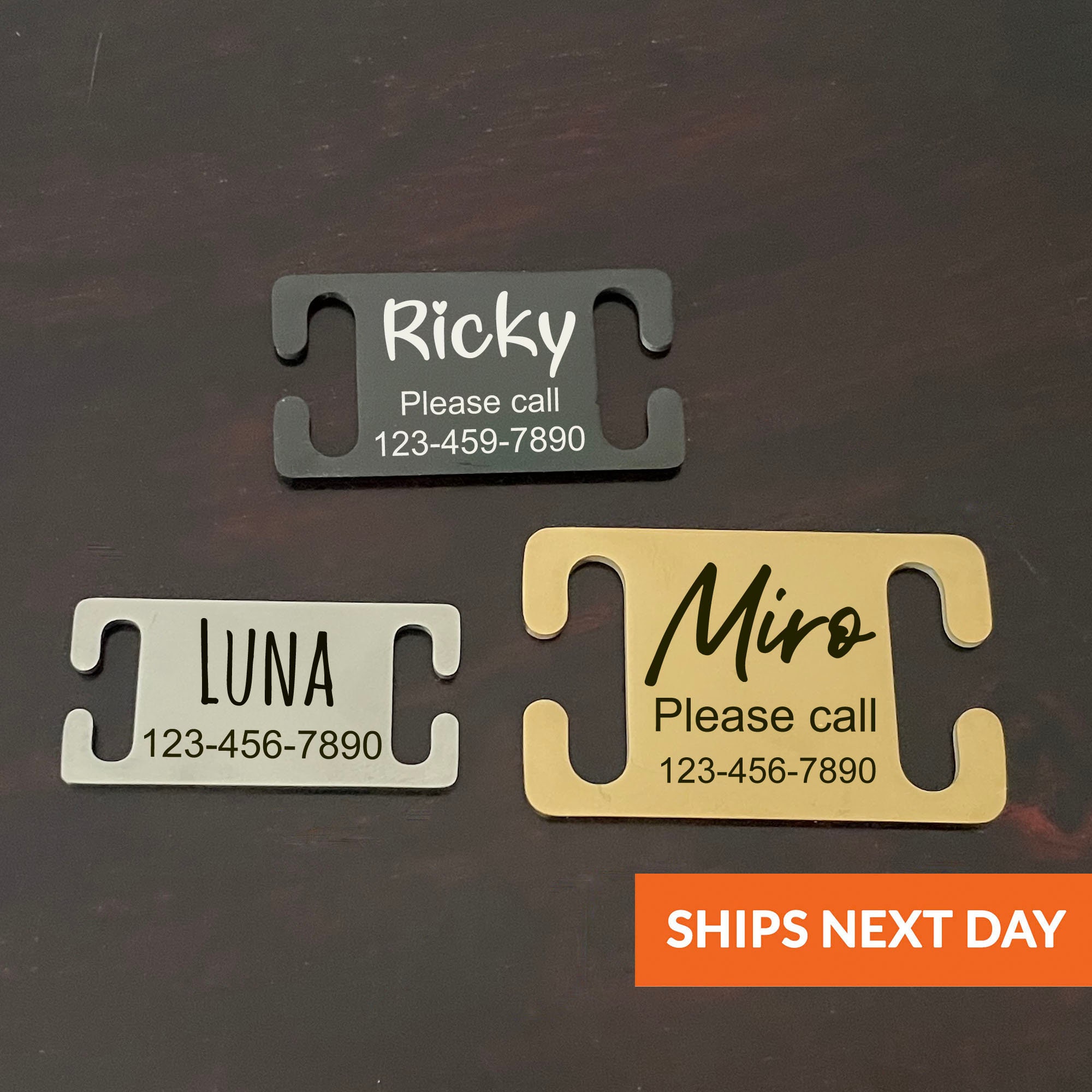 Slide on Dog Tag • Dog Tag • Tags for Dogs Personalized • Silent Dog ...