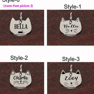 Cat Tag • Cat ID Tag • Cat Face Tag • Personalized Cat Tag • Customized ...