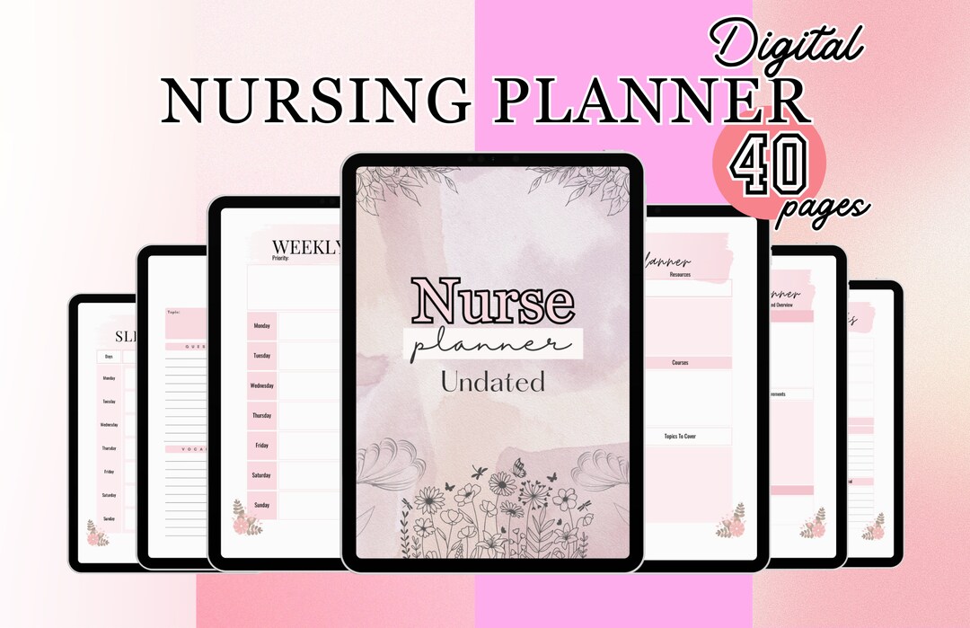 Nurse Digital Planner, Student Planner, Undated Digital Planner, iPad ...