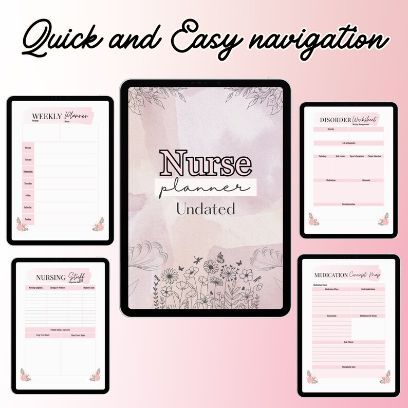 Nurse Digital Planner, Student Planner, Undated Digital Planner, iPad ...