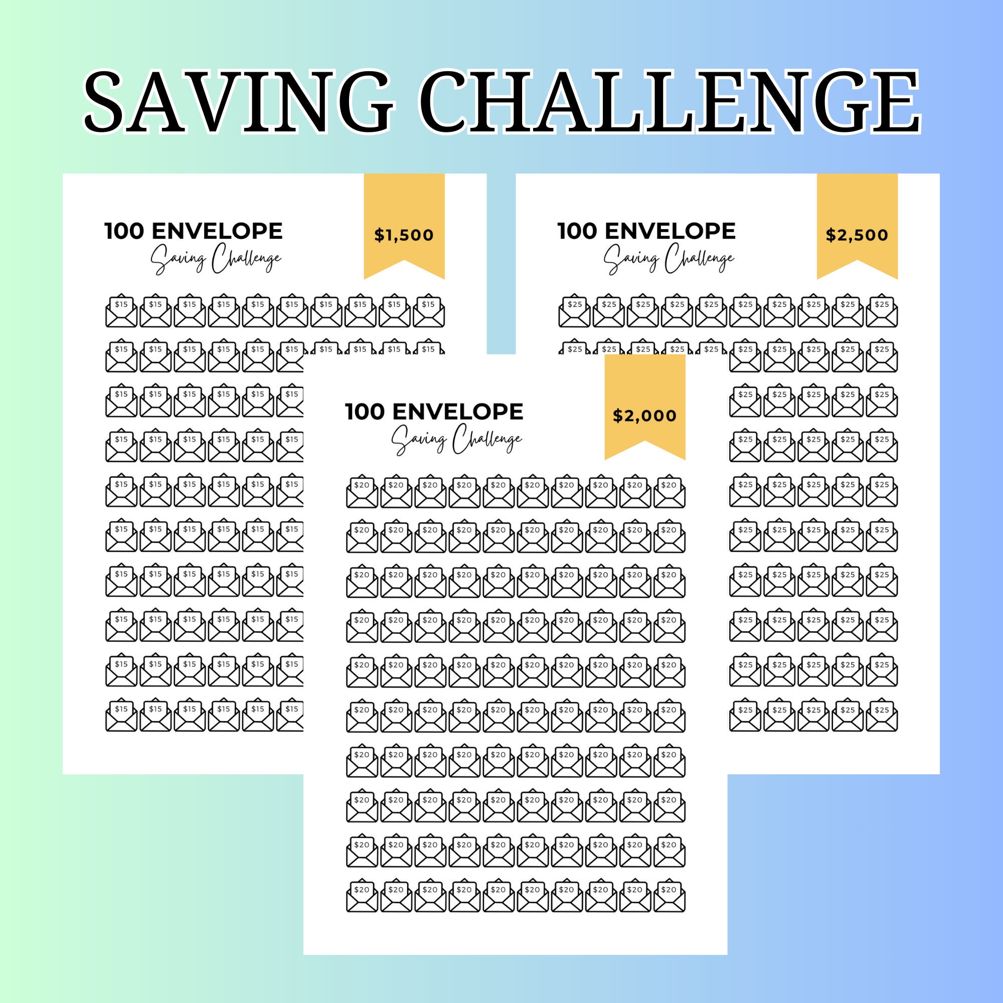 Ultimate Printable Savings Challenge-a6 Sized Printable Envelope ...