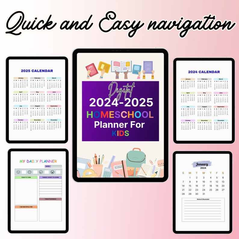 20242025 Homeschool Digital Planner, Academic Planner, Teacher Planner ...