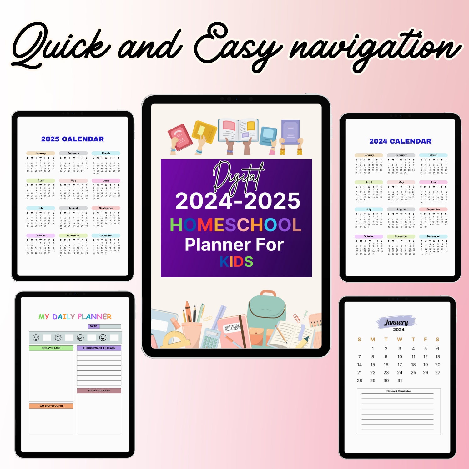 20242025 Homeschool Digital Planner, Academic Planner, Teacher Planner ...