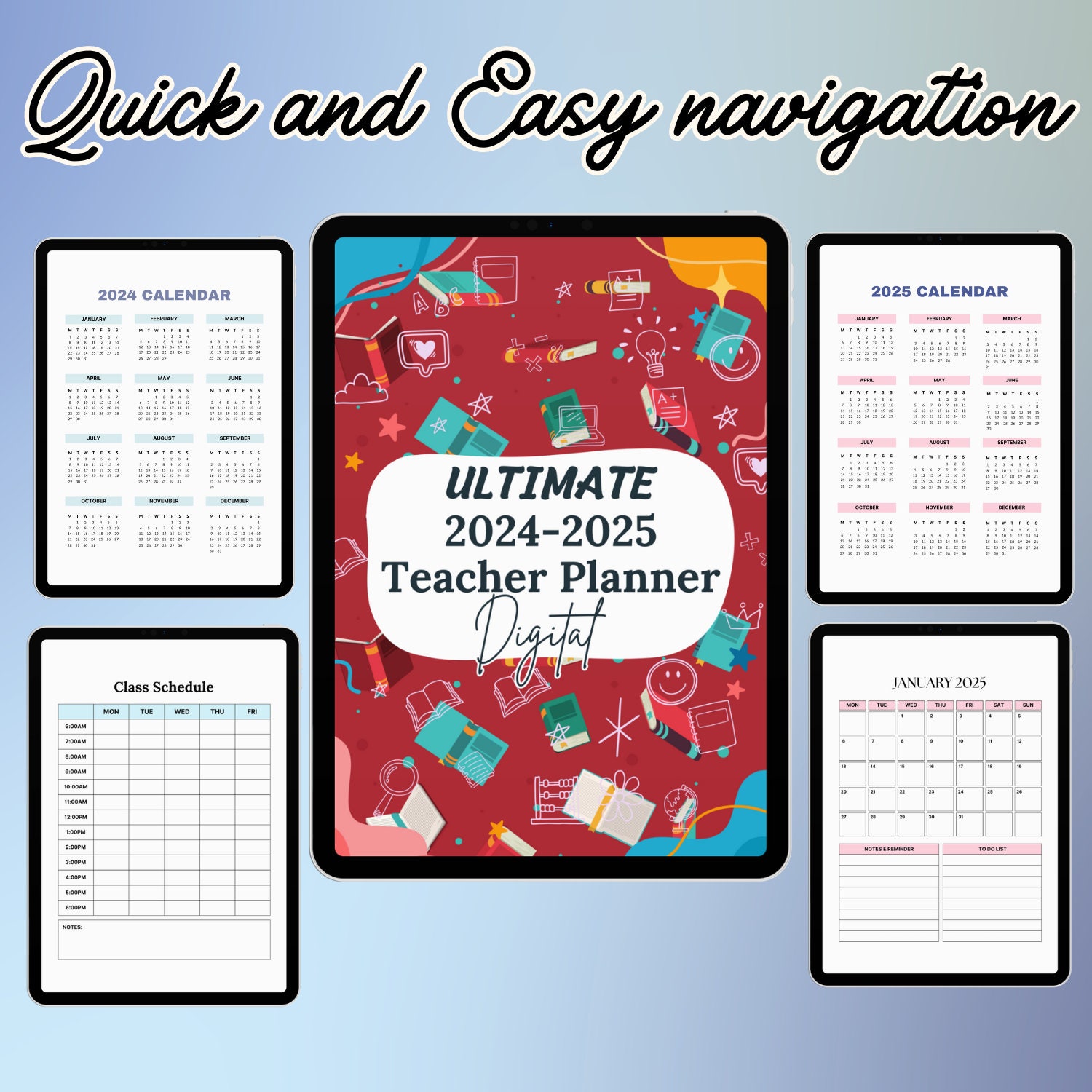 2024+2025 Ultimate Teacher Planner, Academic Planner, Academic Planner ...