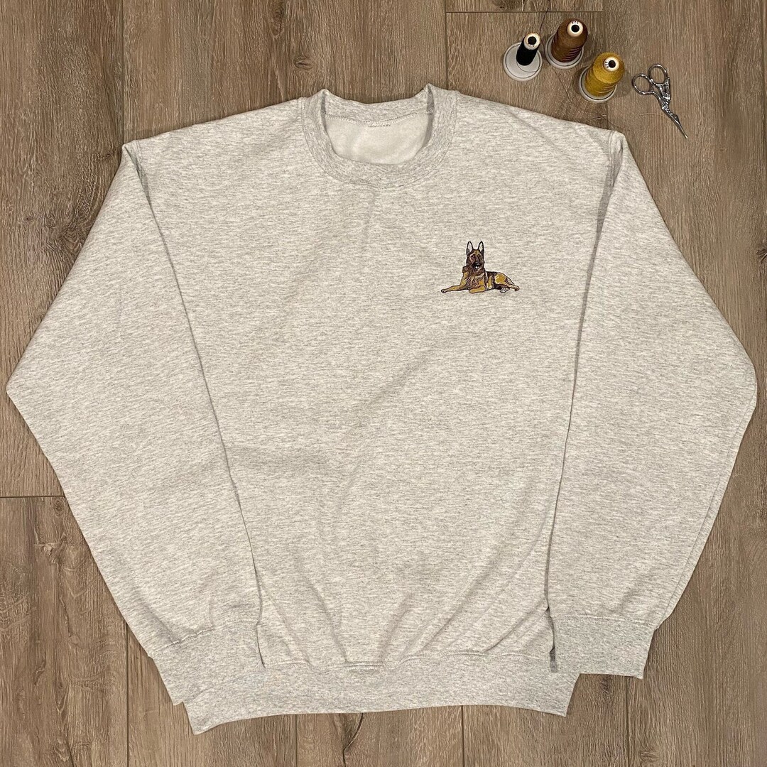 German Shepherd Embroidered Sweater/t-shirt - Etsy