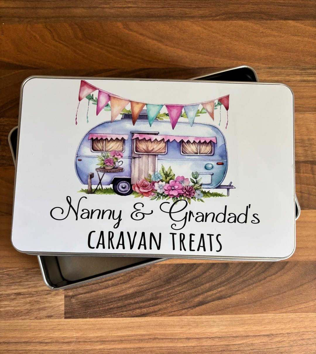 Personalised Caravan Treat Tin | Caravanning Gift | Caravan Treat Tin ...