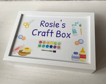 Arts and Crafts Box Personalised Art Box Wooden Arts and Crafts Storage ...
