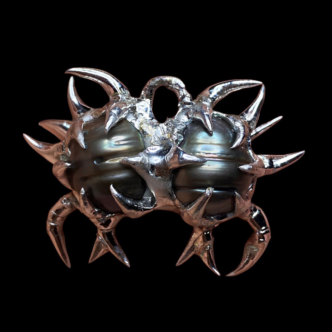 Black Spiky Soldering Pearl Pendant,y2k Jewelry, Grunge Alt Necklace - Etsy