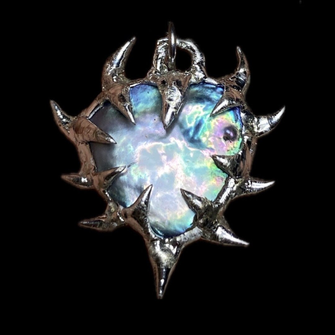 Black Pearl Spiky Rainbow Pearl,spiky Thorn Necklace Statement Necklace ...