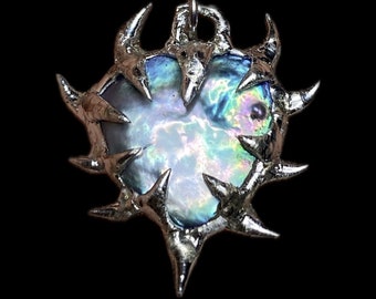 Spiky Cybersigilsm Thorn Sigil Necklace Statement Necklace Liquid Metal ...