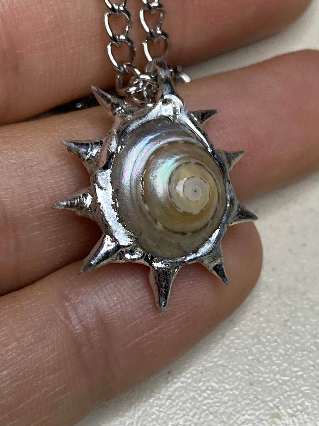 Spiral Spiky Shell Necklace,soldering Shell Ocean Jewelry - Etsy