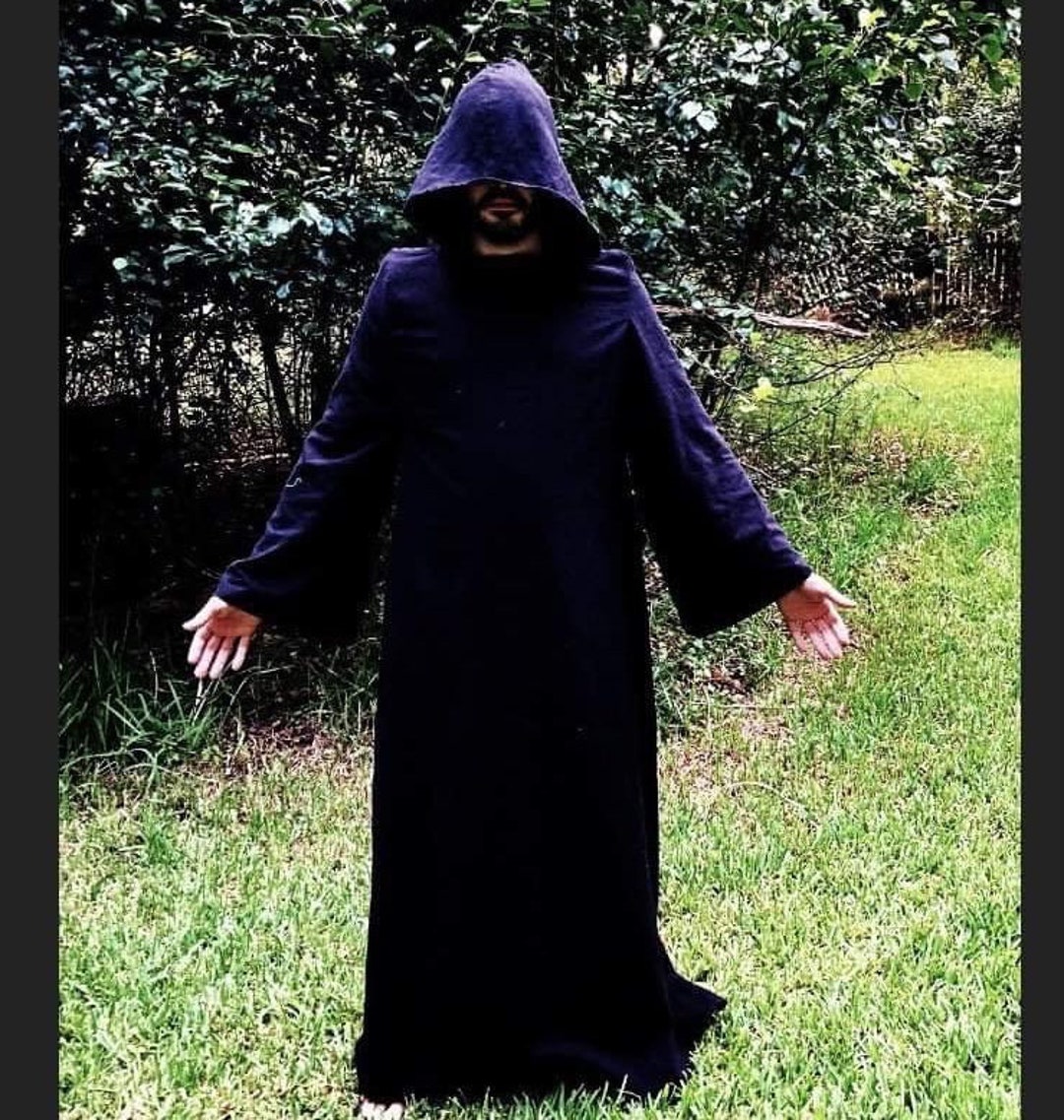 Robe Witch Wizard Magician Ceremonial Ritual Gothic Cosplay Renaissance ...