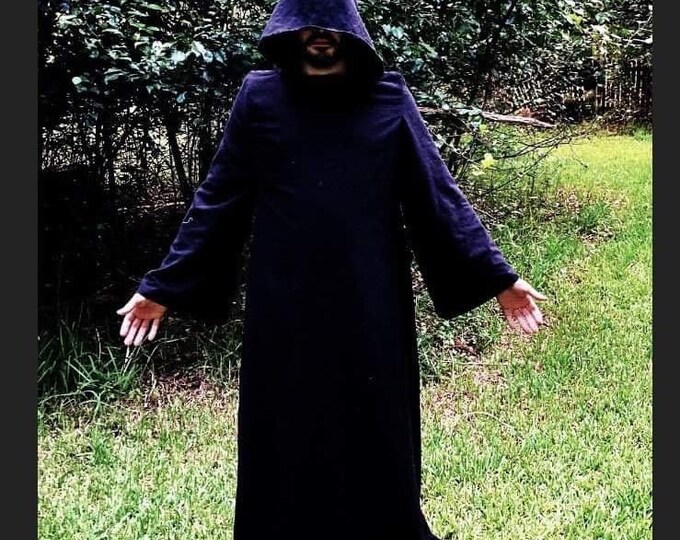 A Tau 100% Cotton HOODED Robe Ritual Thelema Golden Dawn/magickal ...