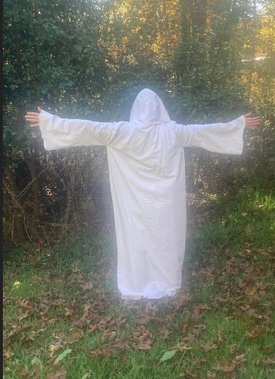 White Tau Robe Witch Wizard Magician Cosplay Renaissance Fair ...