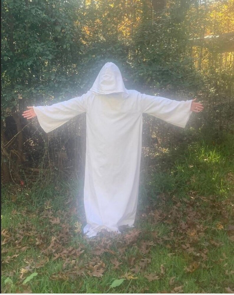 White Tau Robe Witch Wizard Magician Cosplay Renaissance Fair ...