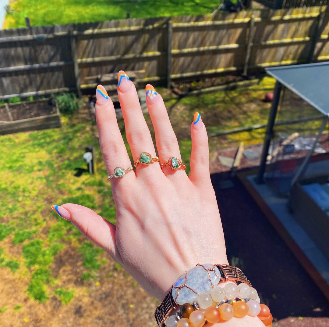 Tree Agate Wire Wrapped Ring - Etsy