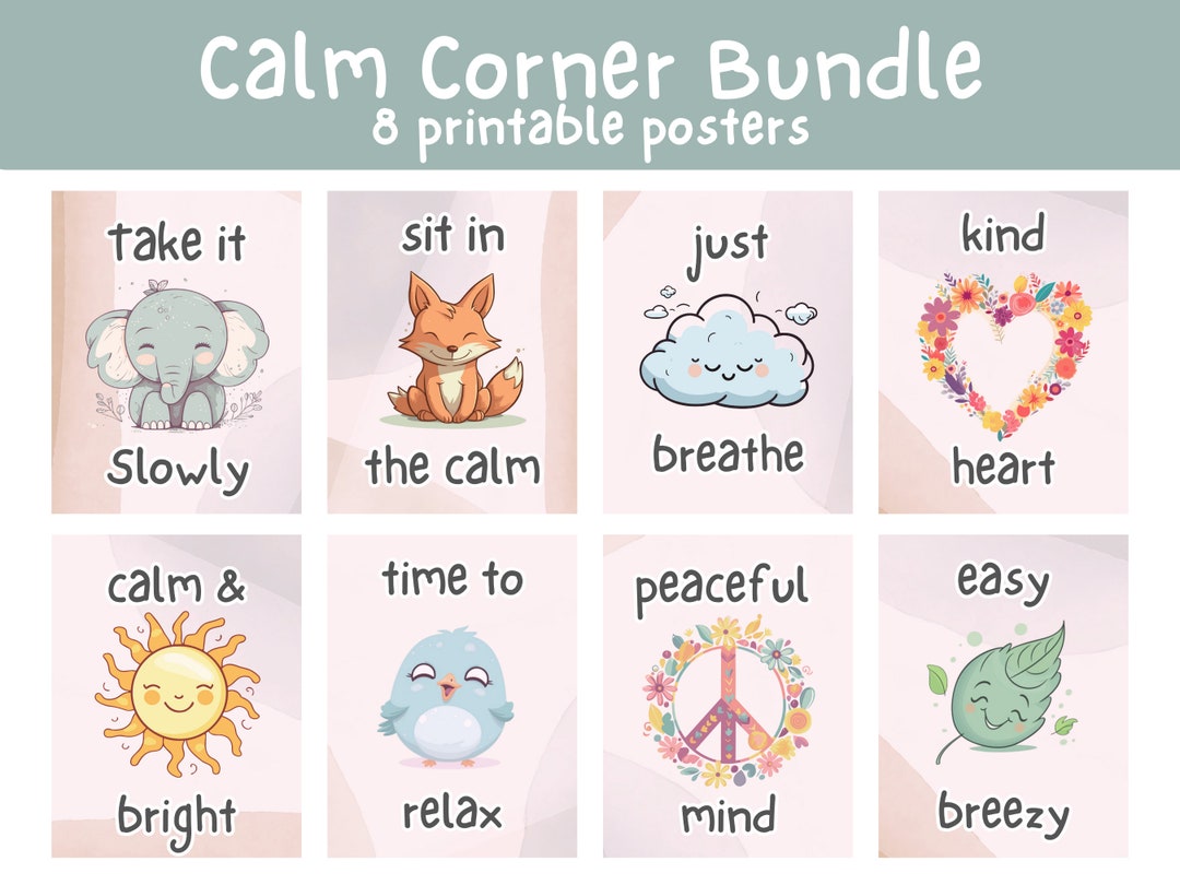 Retro Classroom Theme, Calm Corner Poster Printable, Nature Theme ...