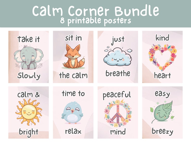 Retro Classroom Theme, Calm Corner Poster Printable, Nature Theme ...