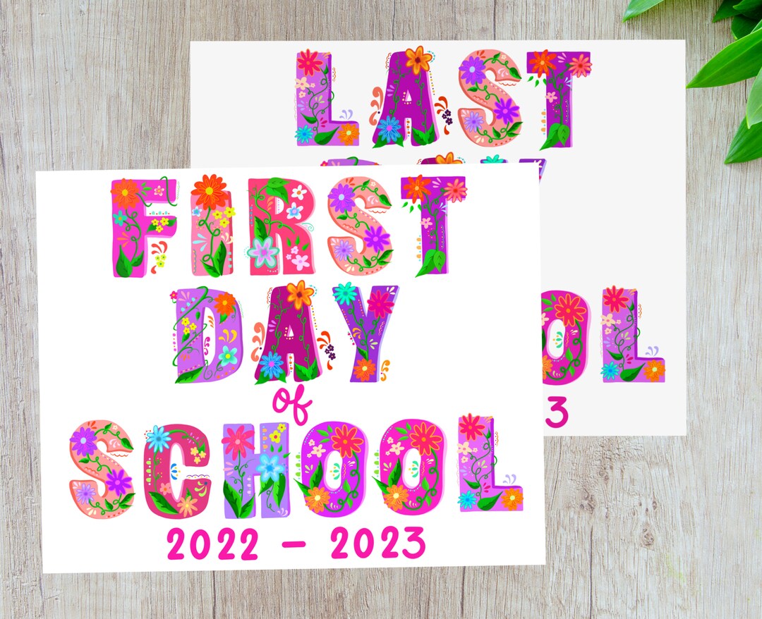 Digital Download | First Day of School Printable Sign | Floral Colorful ...