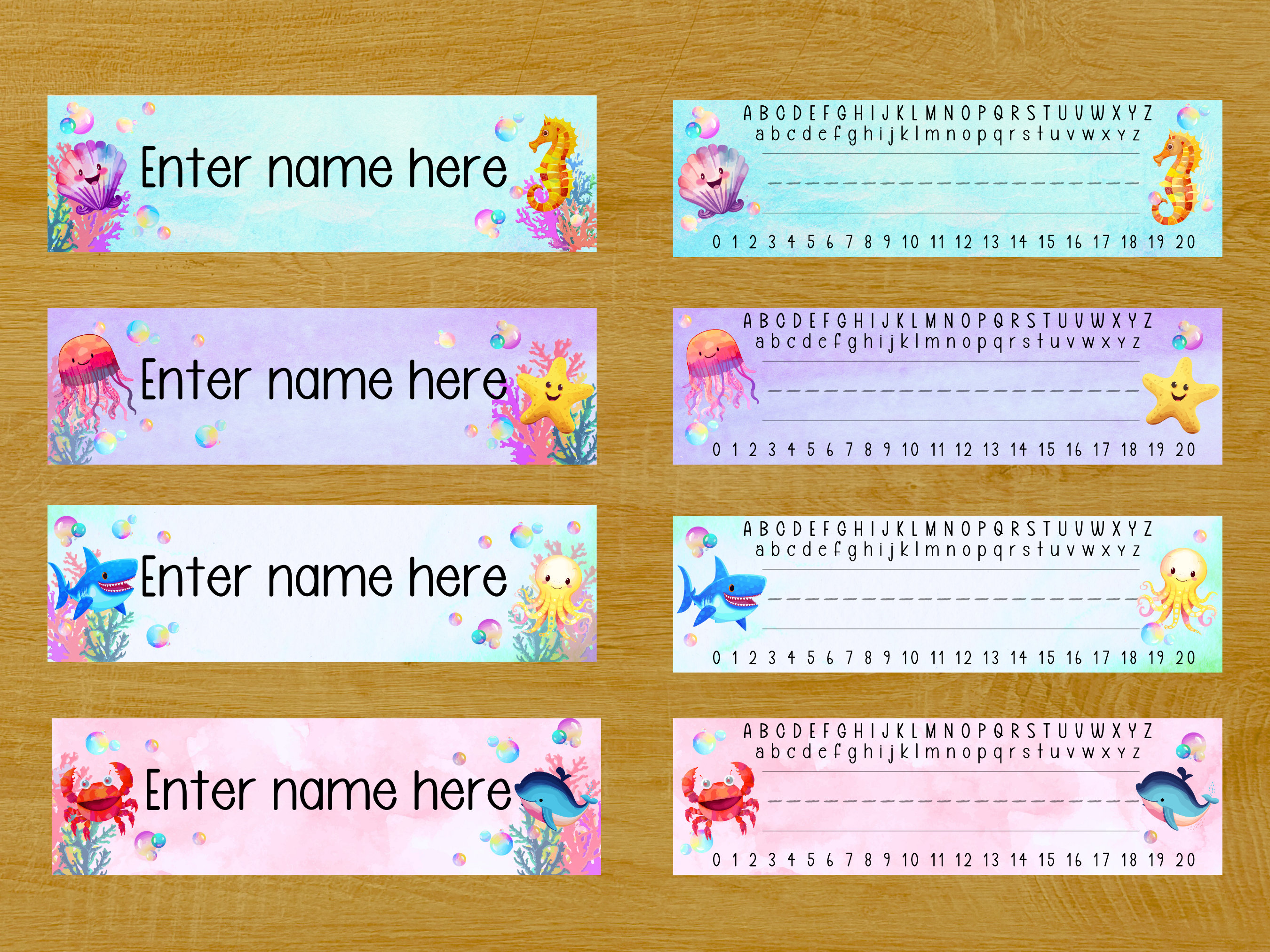 Under the Sea Classroom Decor, Ocean Theme Class, Canva Name Tag, Desk ...