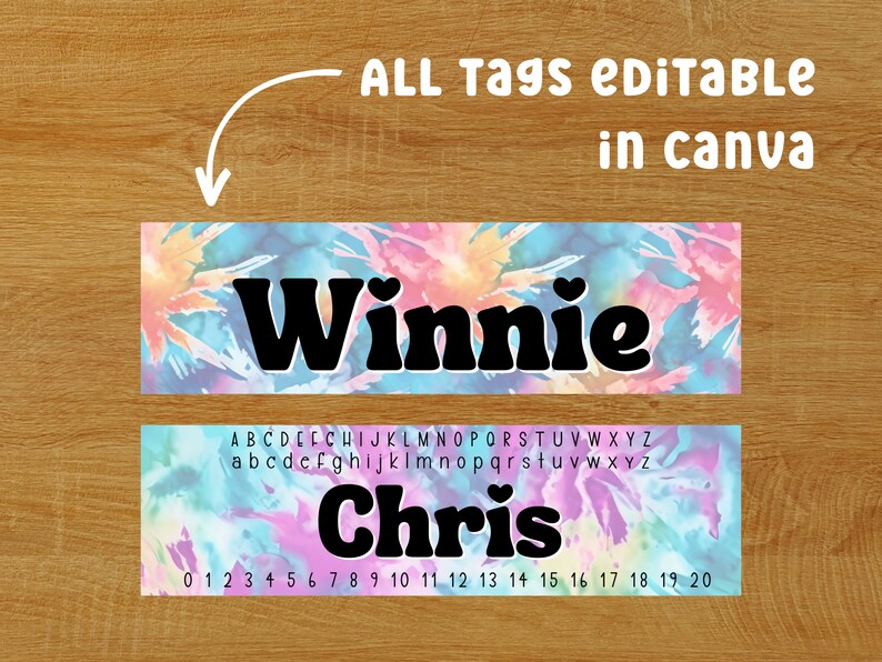 Editable Name Tags for School Groovy Classroom Decor Tie Dye - Etsy