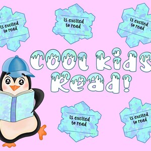 Reading Bulletin Board Kit, Cool Kids Read Printable, Winter Bulletin ...
