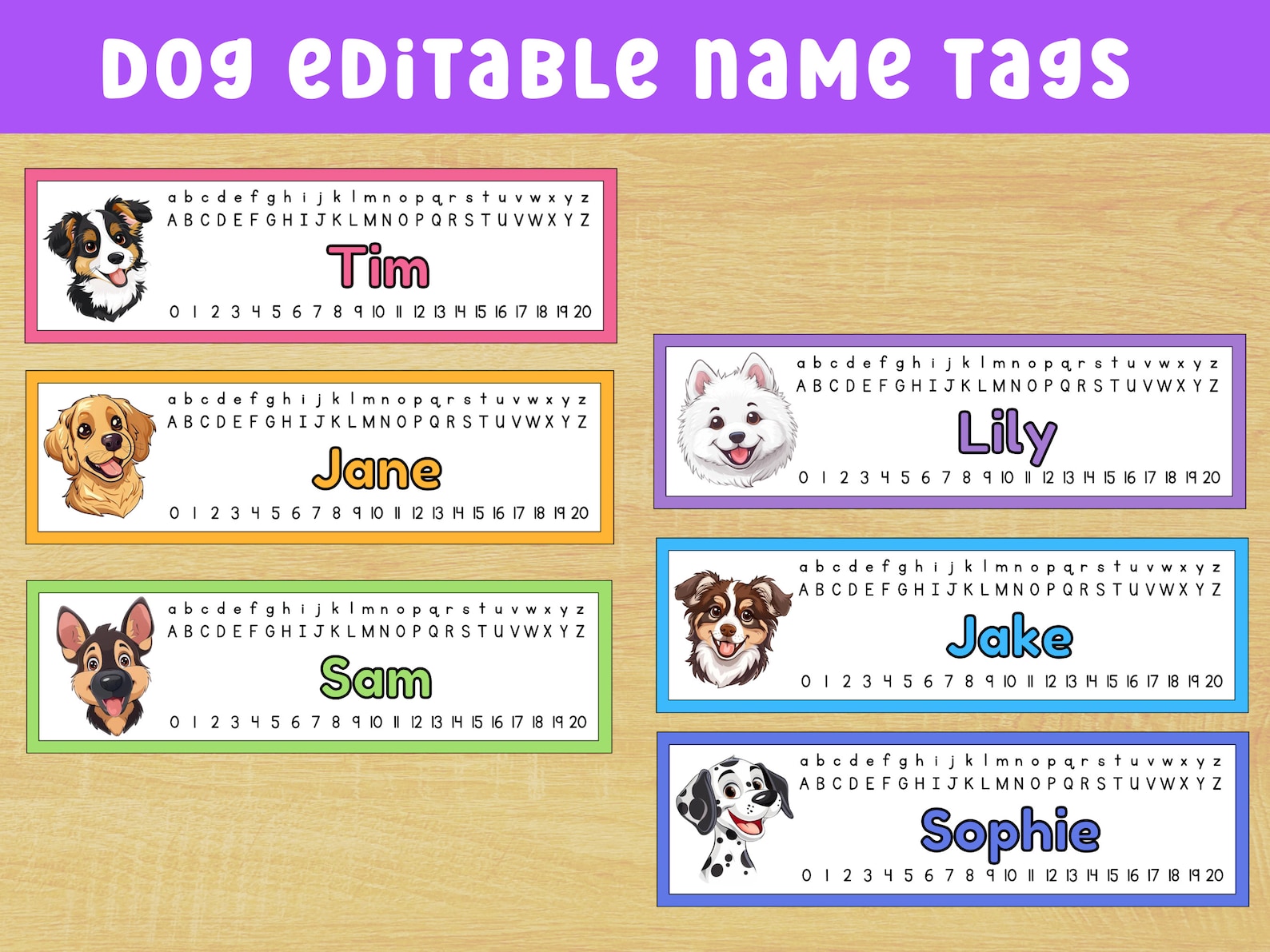Dog Classroom Decor, Dog Classroom Theme, Editable Desk Name Plates ...