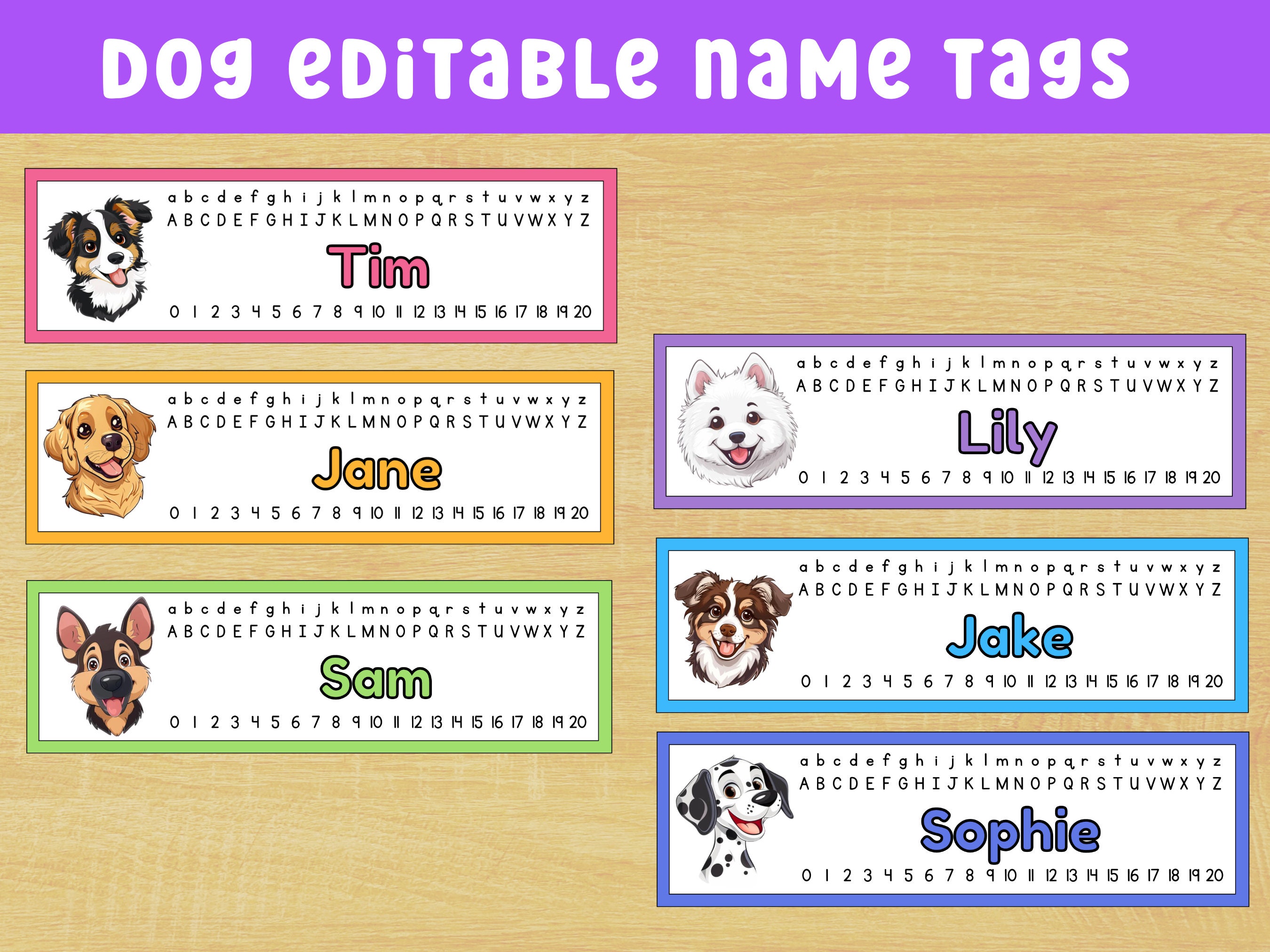Dog Classroom Decor, Dog Classroom Theme, Editable Desk Name Plates ...