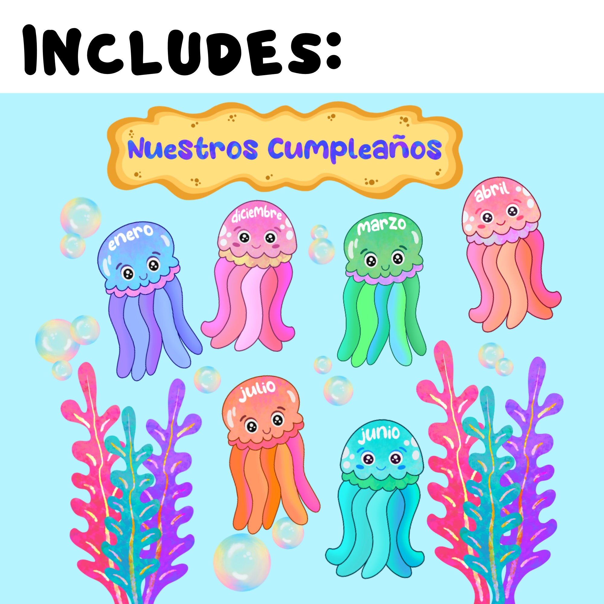 Spanish Classroom Decor Bundle, Ocean Classroom Decor Bundle, Under the ...