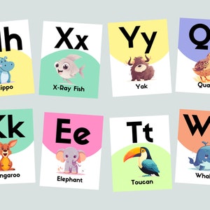 Classroom Alphabet Posters, Printable Alphabet Bulletin Board, Animal ...