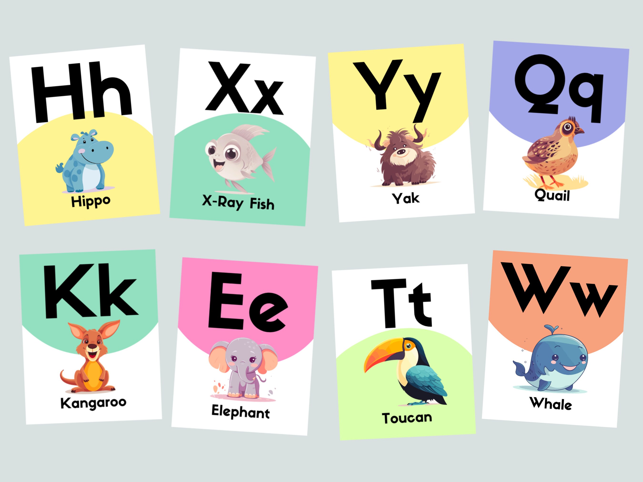 Classroom Alphabet Posters, Printable Alphabet Bulletin Board, Animal ...