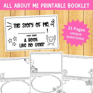 Unique All About Me Book Printable, Kids All About Me Book, Printable ...
