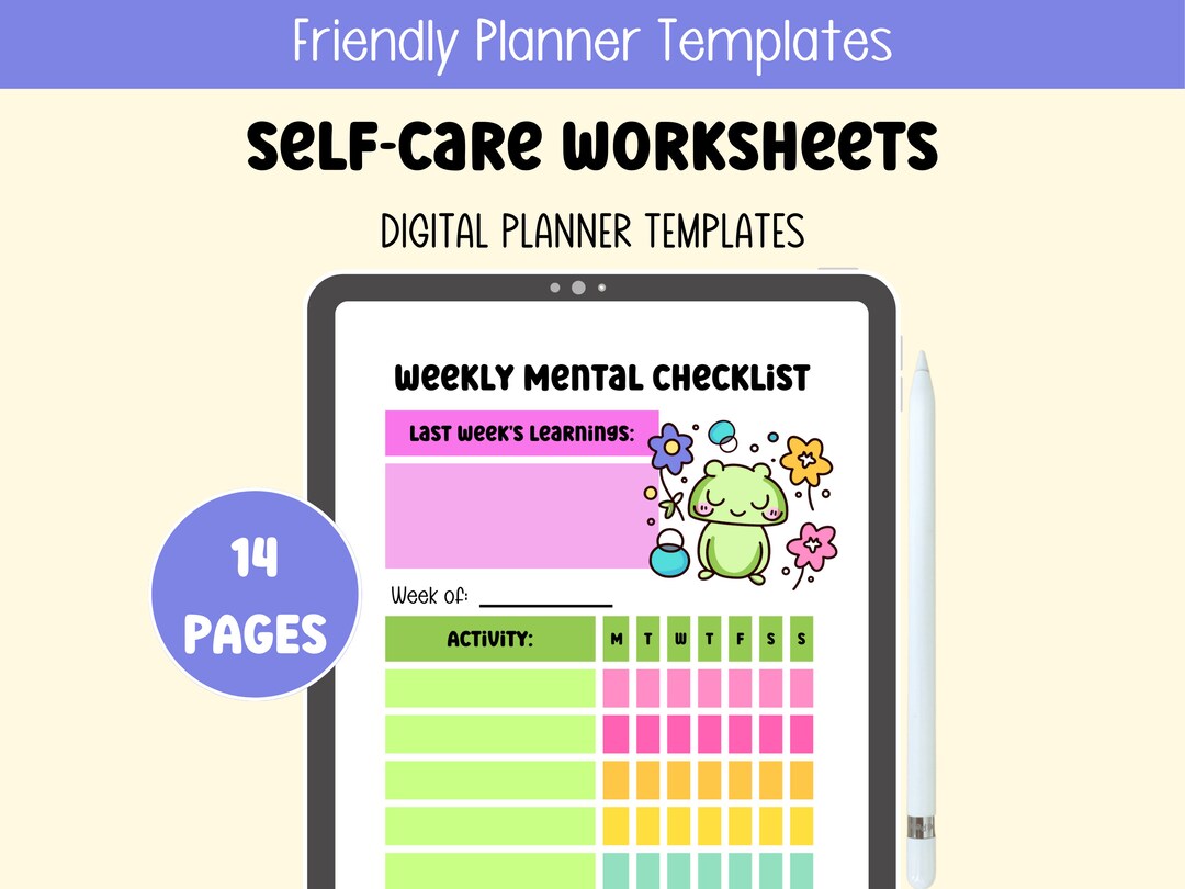 Self Care Planner Printable, Self Care Checklist Planner, Selfcare ...