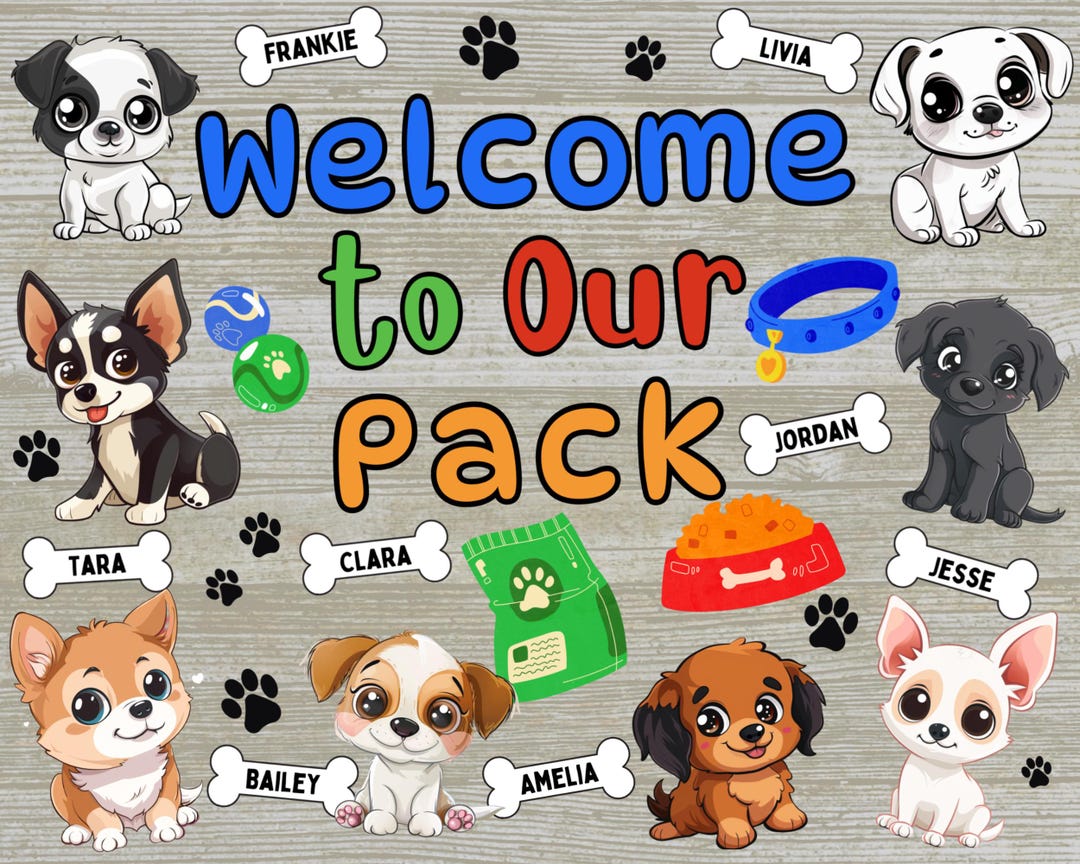 Dog Classroom Decor, Dog Classroom Theme, Welcome to Our Pack Bulletin ...