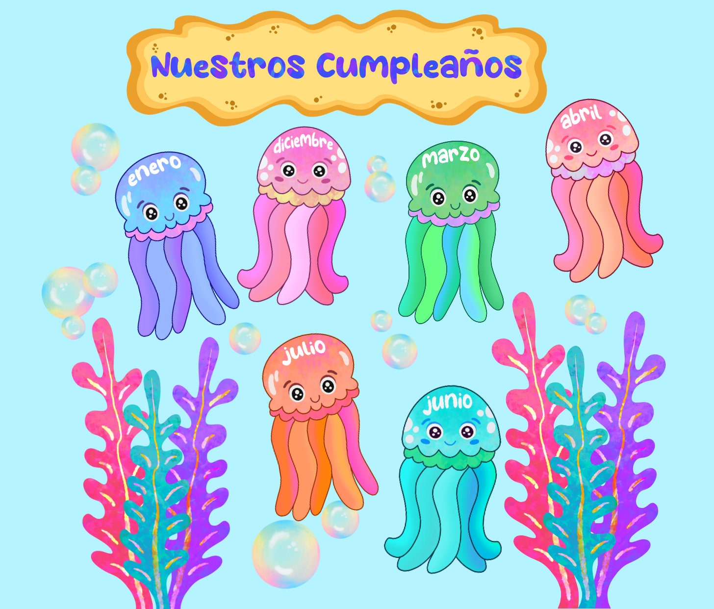 Spanish Classroom Decor, Ocean Theme Classroom Decor, Printable ...