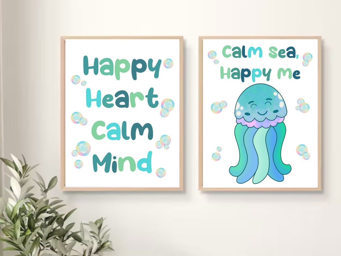 Calming Corner Posters, Ocean Classroom Decor, Calm Down Corner for ...