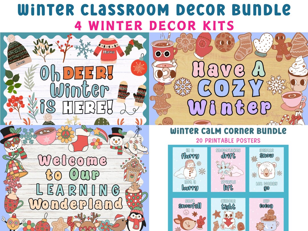 Winter Classroom Bundle, Winter Bulletin Boards, Winter Classroom Decor ...