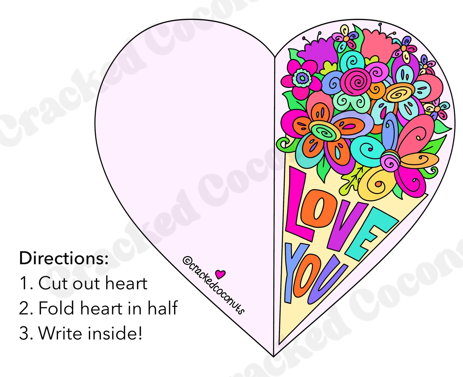 Printable Love Cards, Heart Bouquet, Valentines Day Card Printable Kids ...