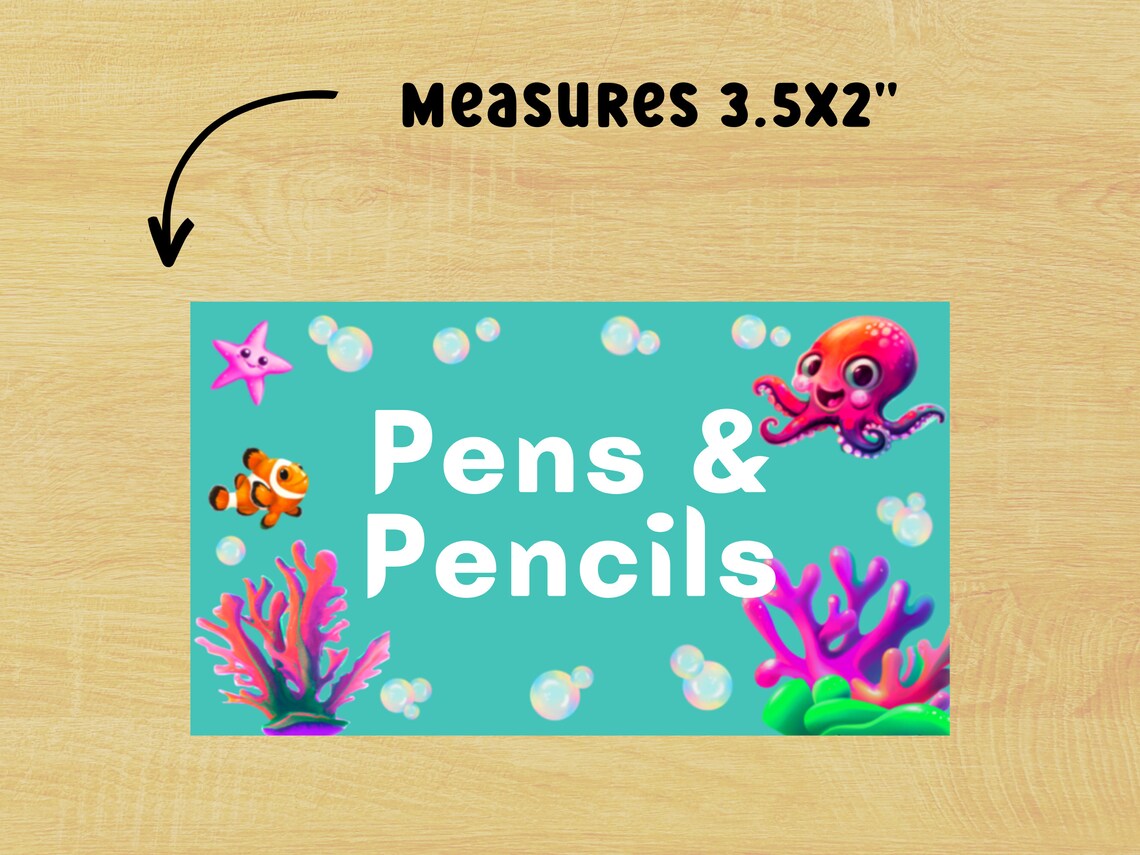 Under the Sea Labels, Ocean Themed Party Favors, Ocean Thank You Tag ...