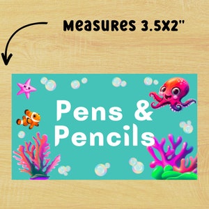 Under the Sea Labels, Ocean Themed Party Favors, Ocean Thank You Tag ...