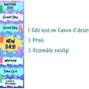 Classroom Behavior Chart, Printable Behavior Chart for Kids, Under the ...