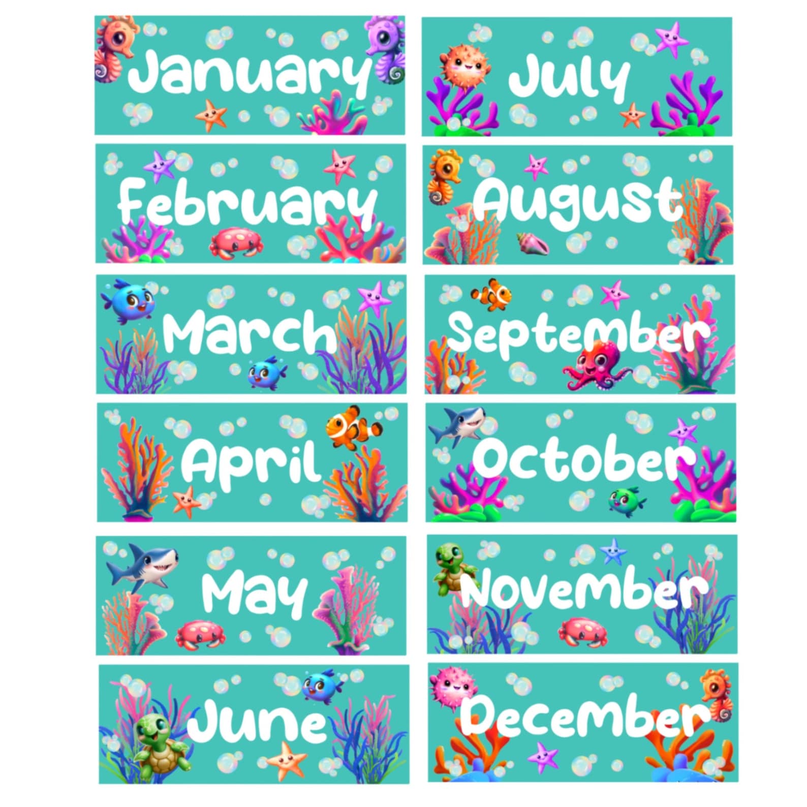 Under the Sea Classroom Theme Classroom Flip Calendar Ocean - Etsy